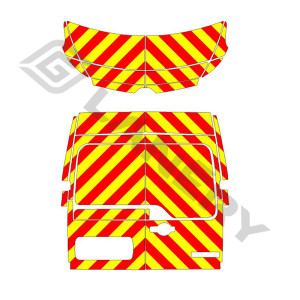 Kit balisage véhicule utilitaire pompier Renault rouge jaune